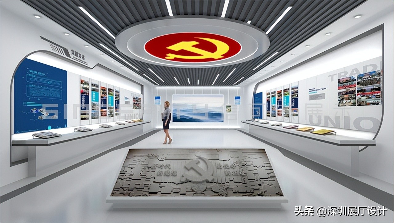 What are the design skills of the red cultural theme pavilion - iMedia