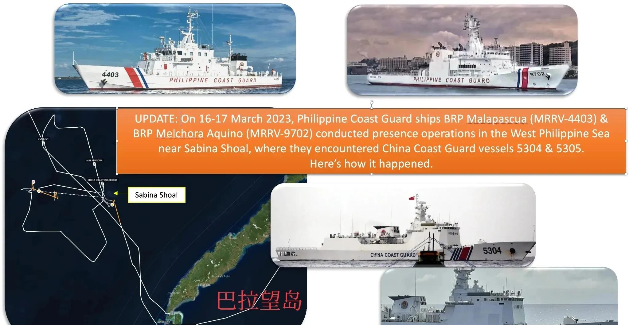 In the waters of Xianbin Reef, four ships from China and the ...