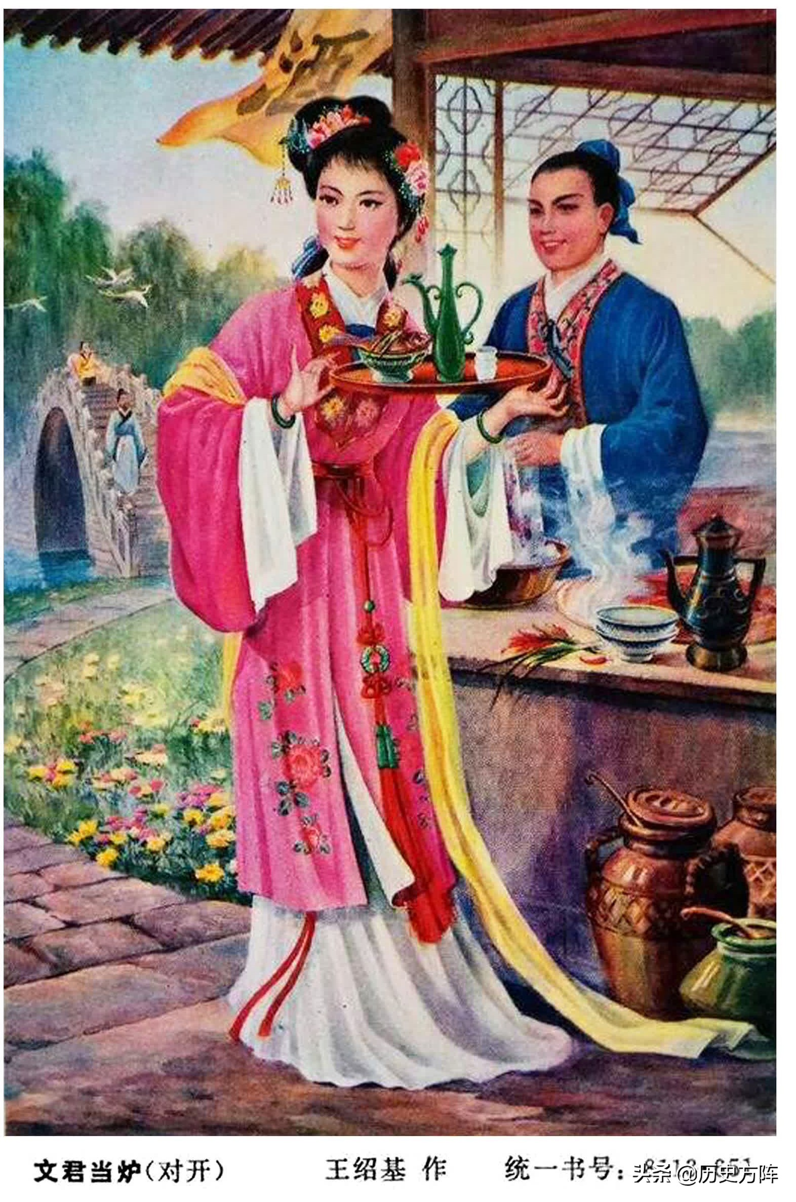 Ancient love New Year pictures, Zhuo Wenjun listens to the qin, the ...