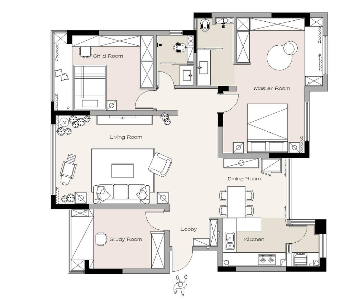 Seeing her 128 square meters home changed my view of the big white wall ...