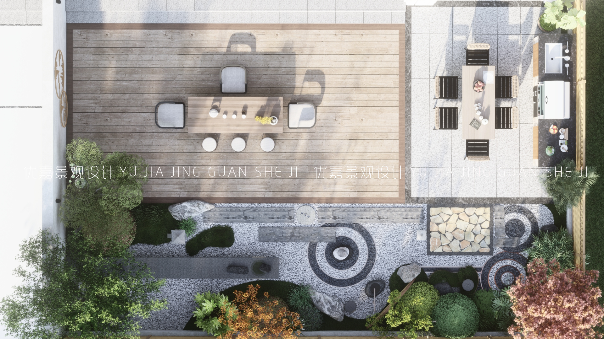 72㎡ courtyard design plan!A Zen-style courtyard full of elegant and ...