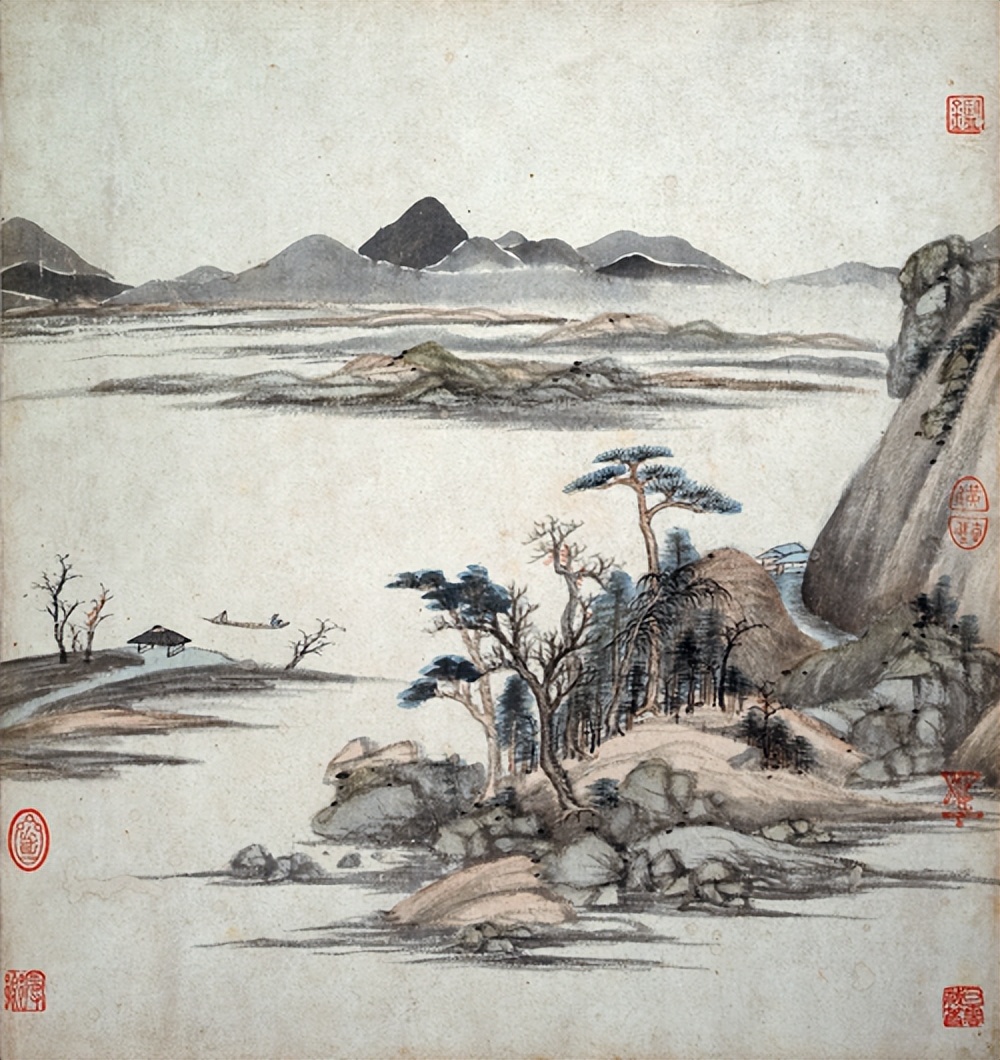 Authentic literati painting in the early Qing Dynasty, "Yuyin Tu ...
