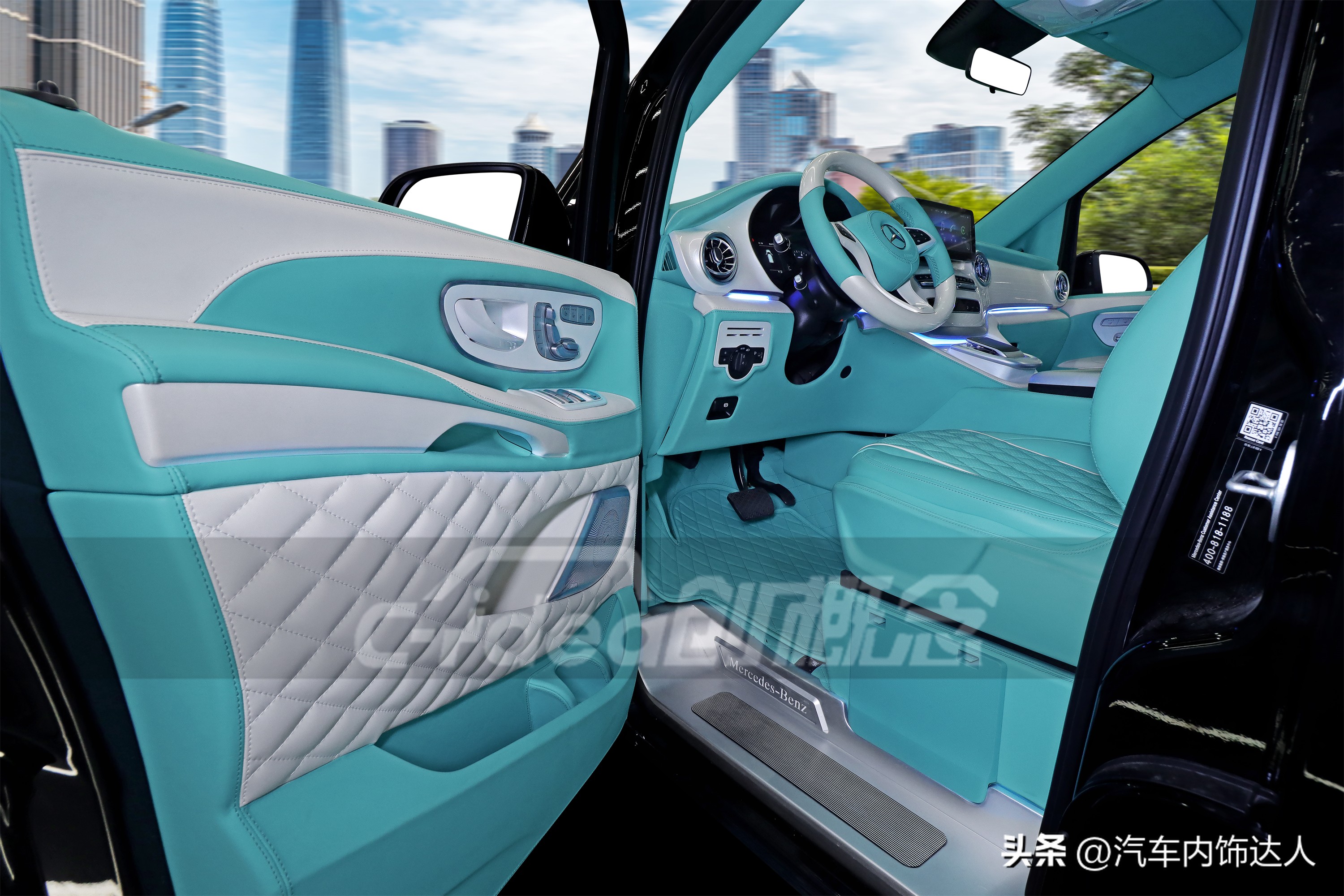 Mercedes-Benz Vito custom Tiffany blue full partition interior, enjoy a ...