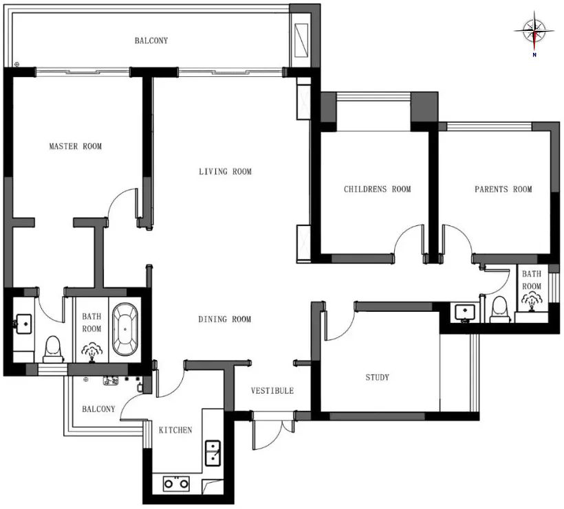 140-square-meter simple American-style four-room, super warm and fresh ...
