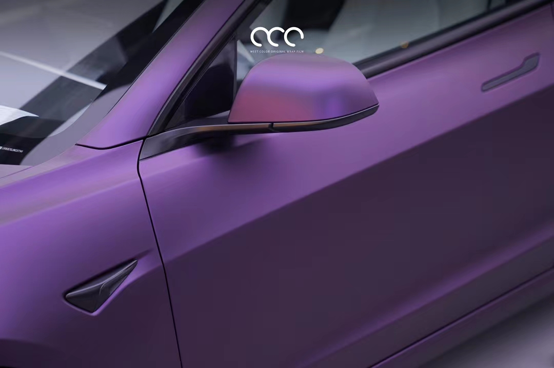 Tesla Model 3 Diffuse color change film super submetallic red tea ...