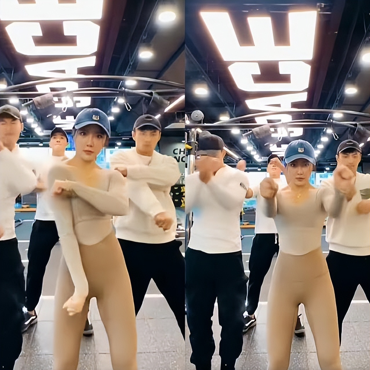 35-year-old Zhao Yihuan works out in the gym and dances with a male ...