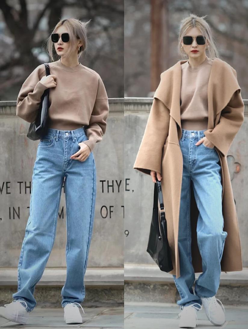 Fashion bloggers wear "loose" sweaters, which look very fashionable and ...