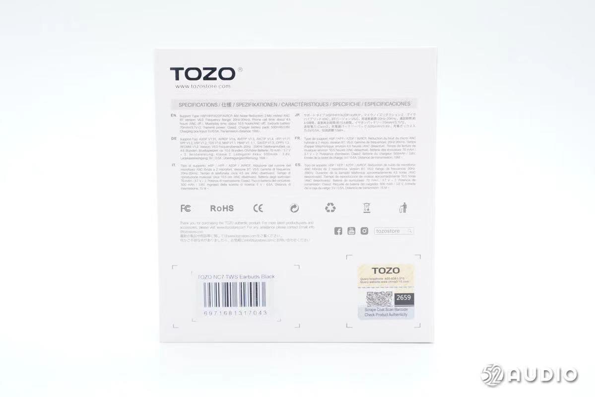 Support wireless charging, comprehensive battery life of 32 hours, TOZO ...