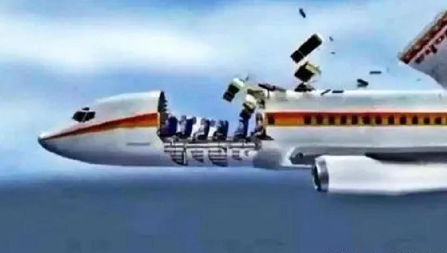 The roof of a plane suddenly cracked at an altitude of 7,500 meters ...