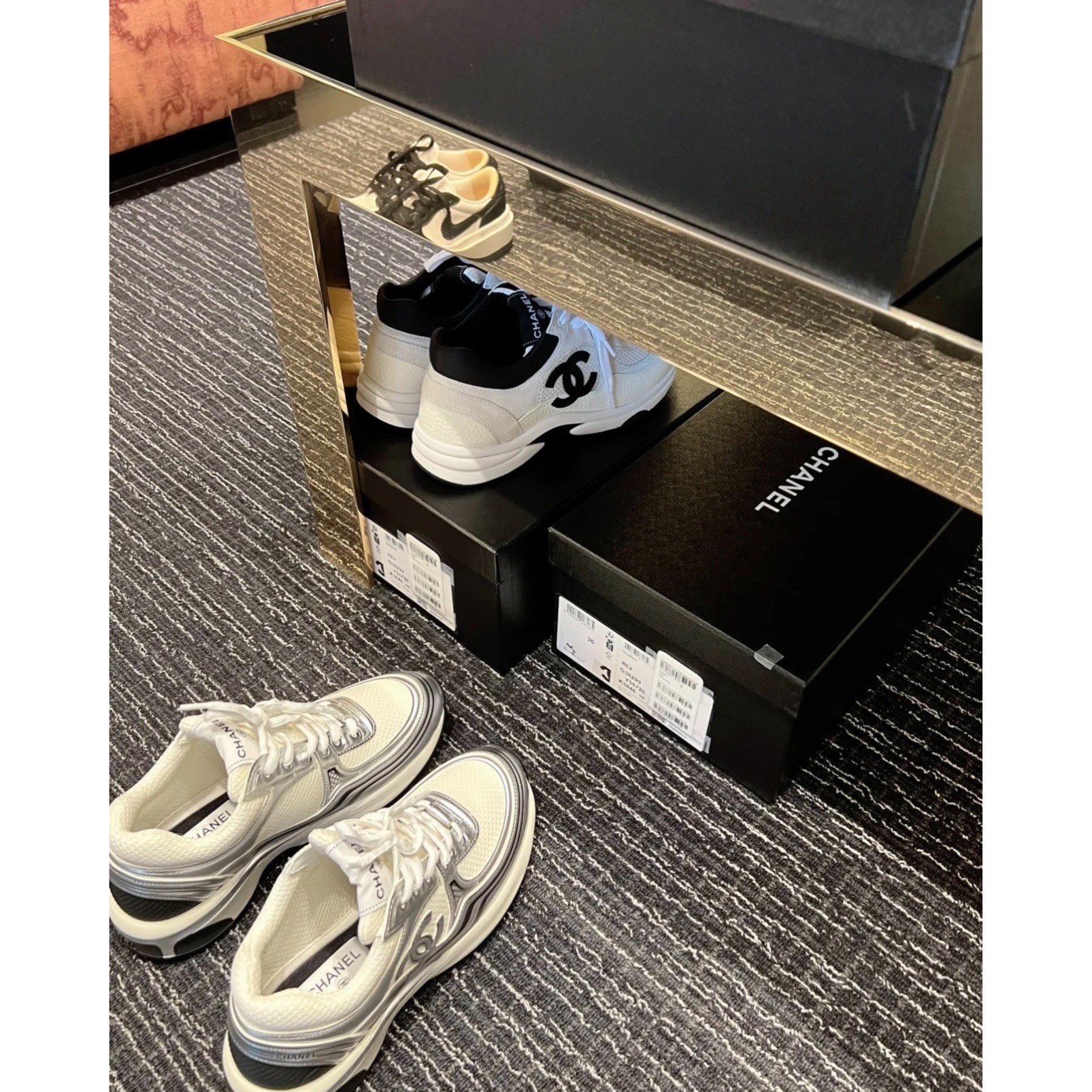 Chanel Chanel sneakers share panda and silver horn king extreme two ...