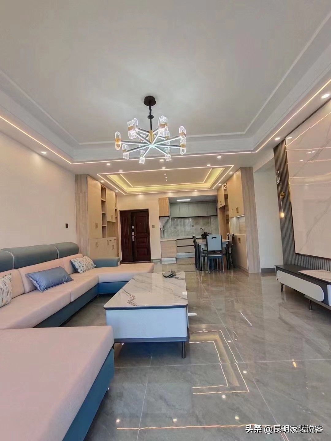 128 square meters of modern style completed real scene, the whole gives ...