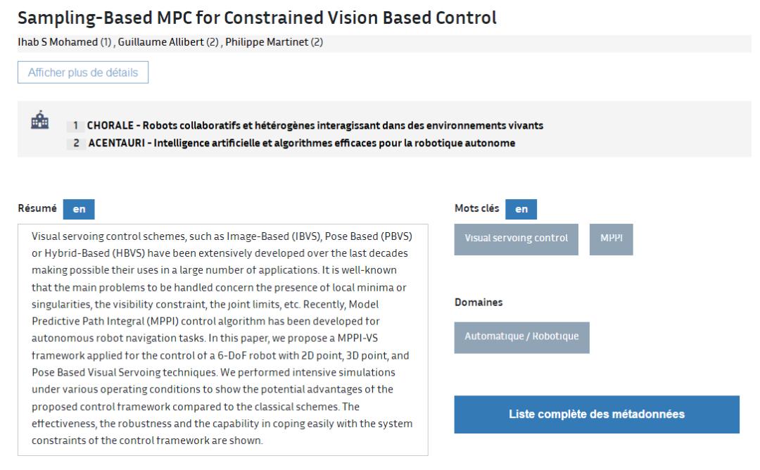 "Constrained Vision for Sampling-Based MPC Control" - iNEWS