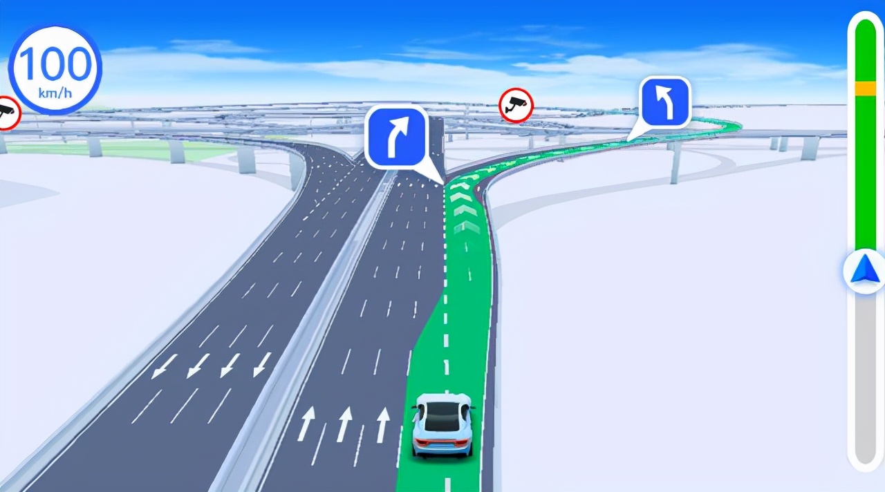 The navigation reminds you to take the 3 lanes on the left, what does ...