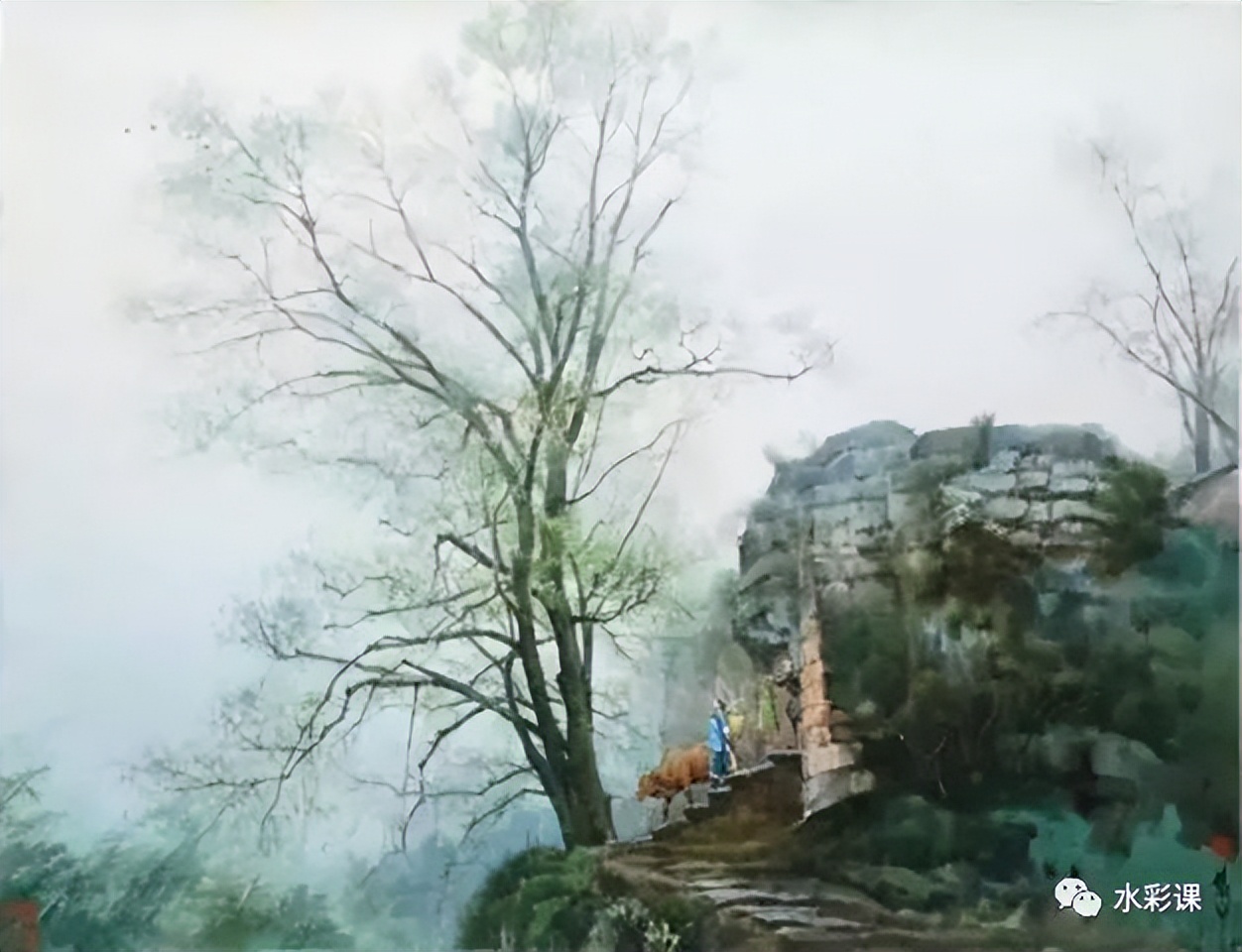 Huang Tieshan rural landscape watercolor painting works - iNEWS
