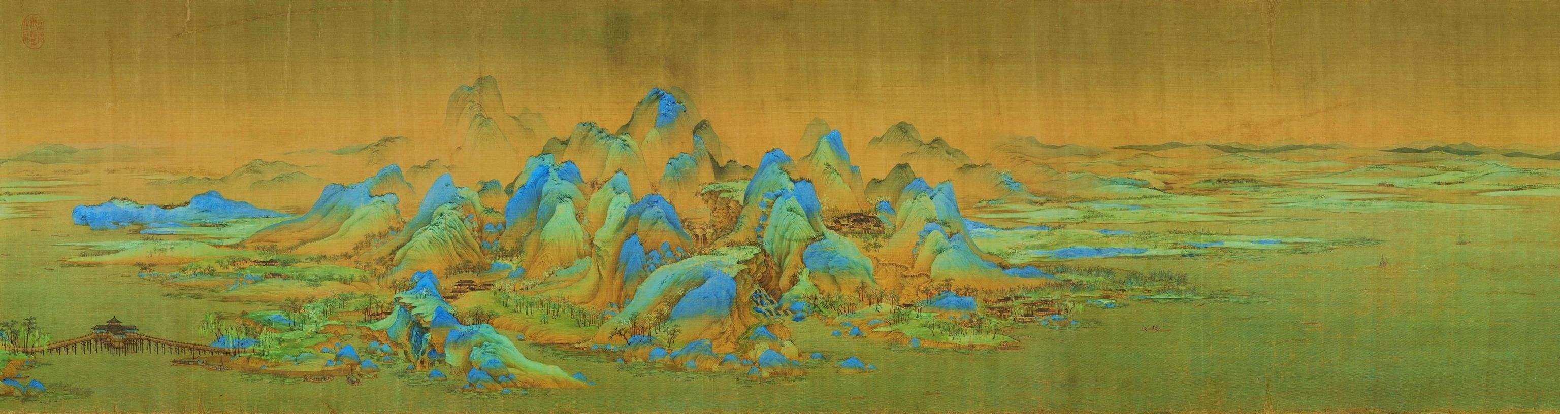 "A Thousand Miles of Rivers and Mountains" actually has a real scene ...