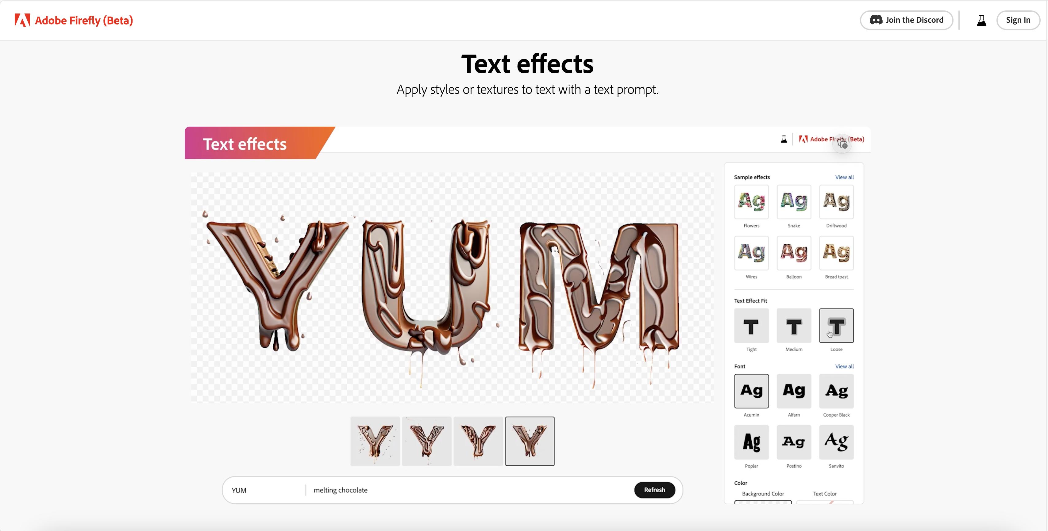 Adobe Firefly open public beta artificial intelligence drawing art font ...