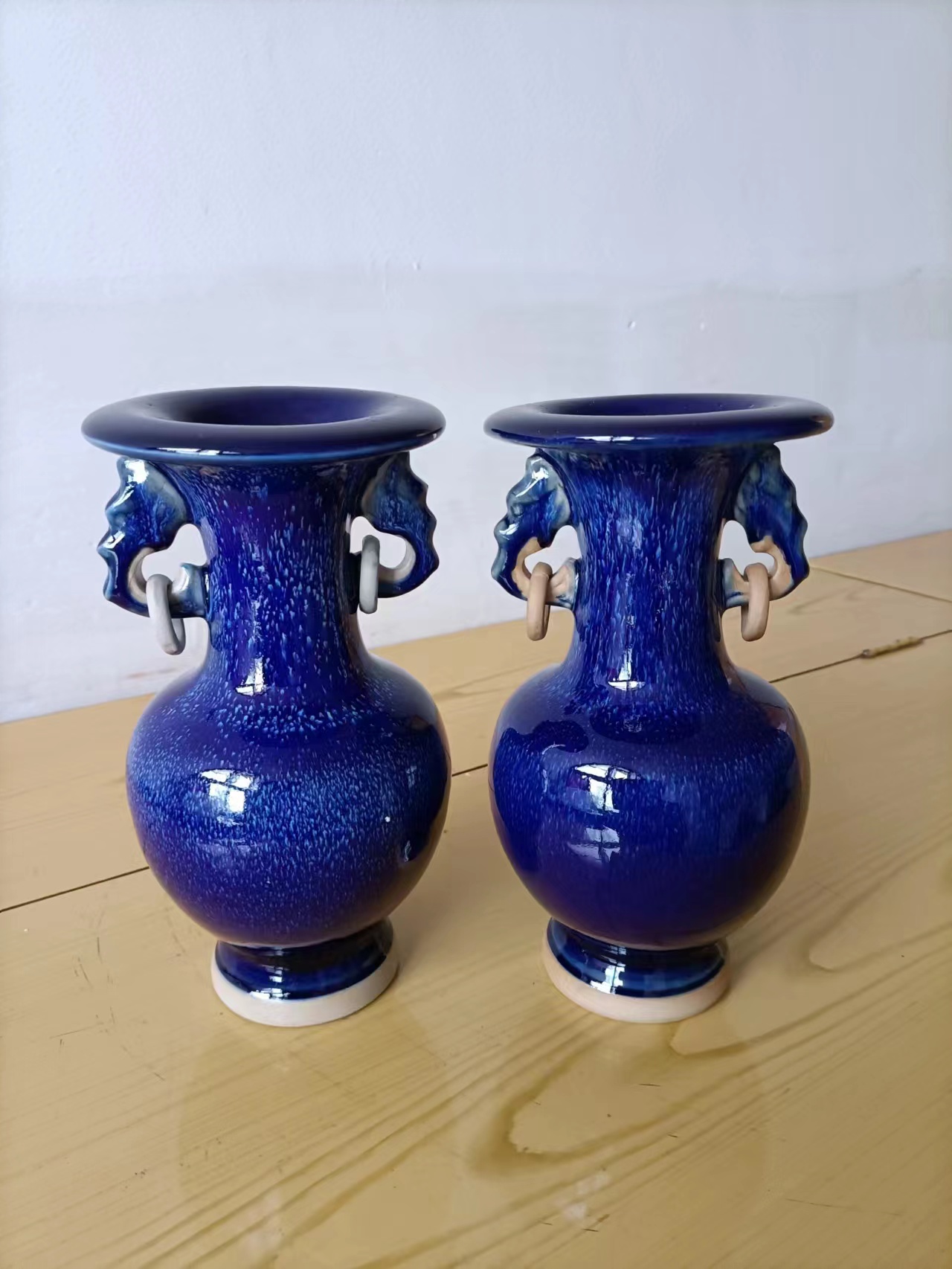 Made in Shenrui Tang Dynasty - Jun Porcelain Blue Glazed Double-ear ...