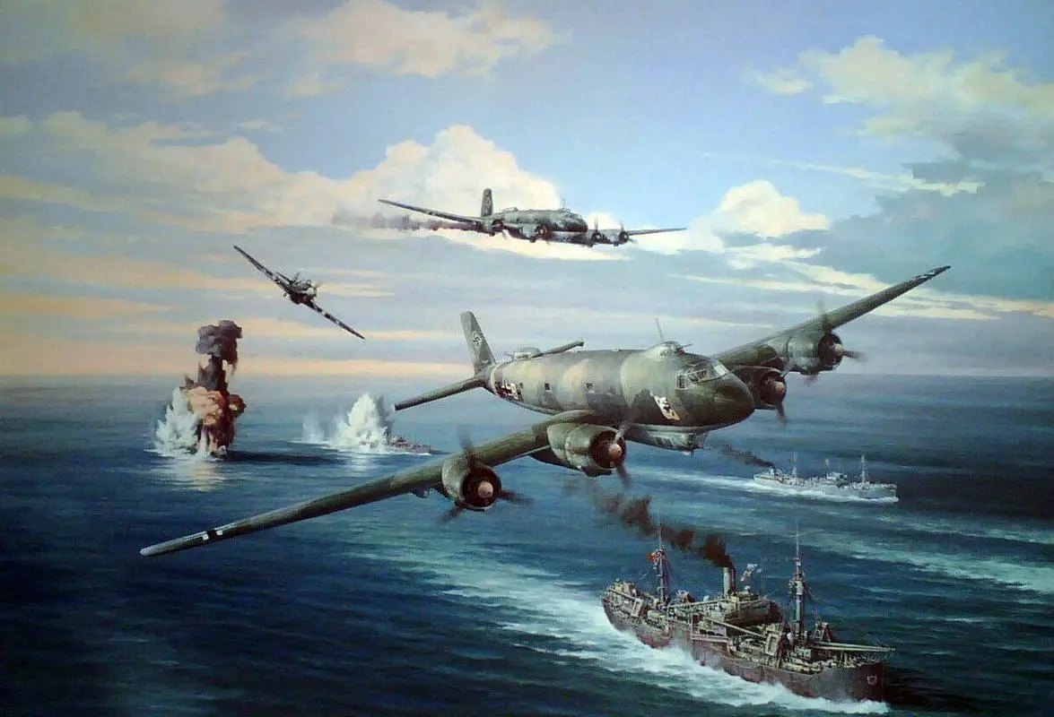 Ju 290, the successor of the Fw 200 transport aircraft known as the ...