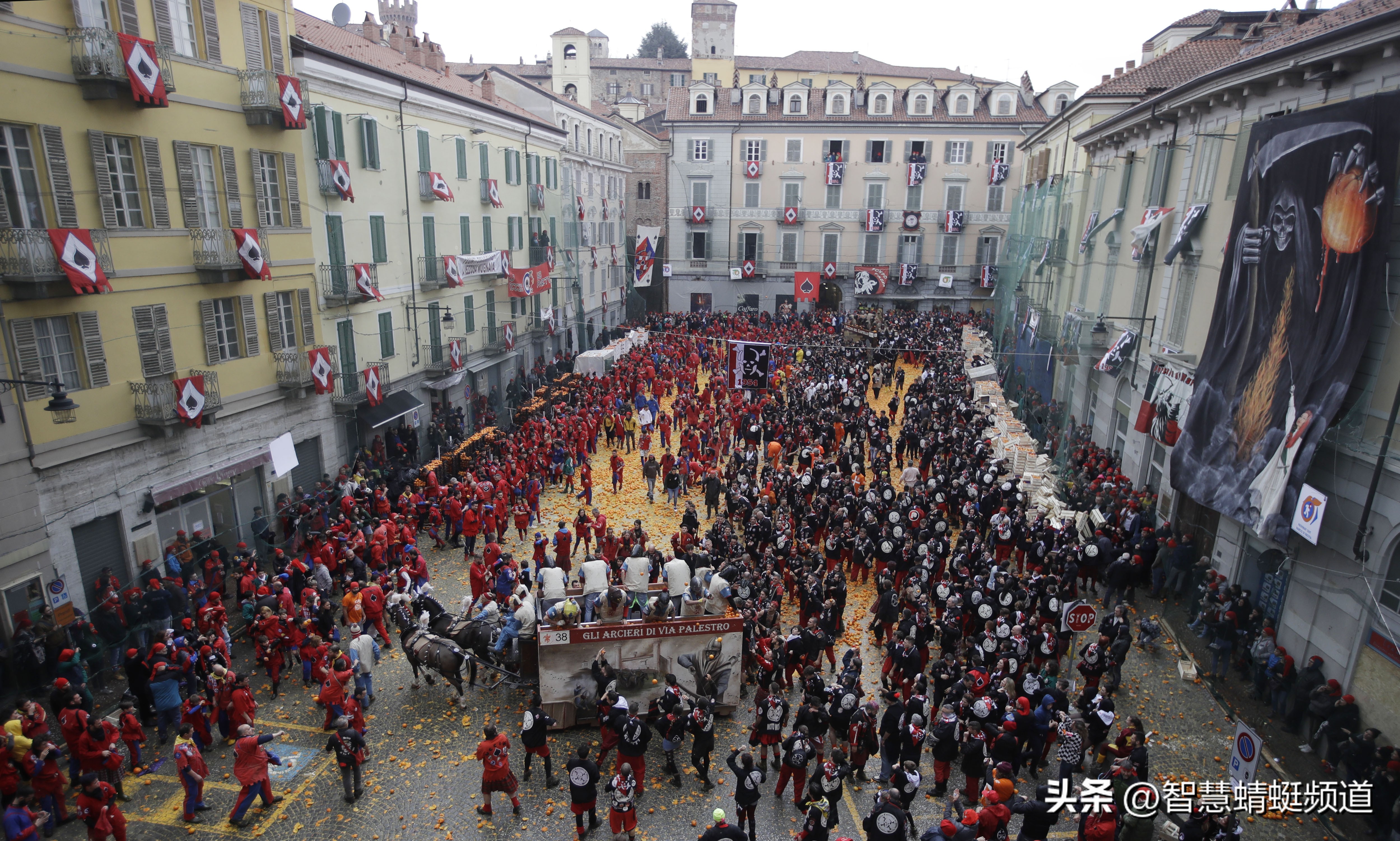 Italian orange war: smashed oranges and juice, representing the blood ...
