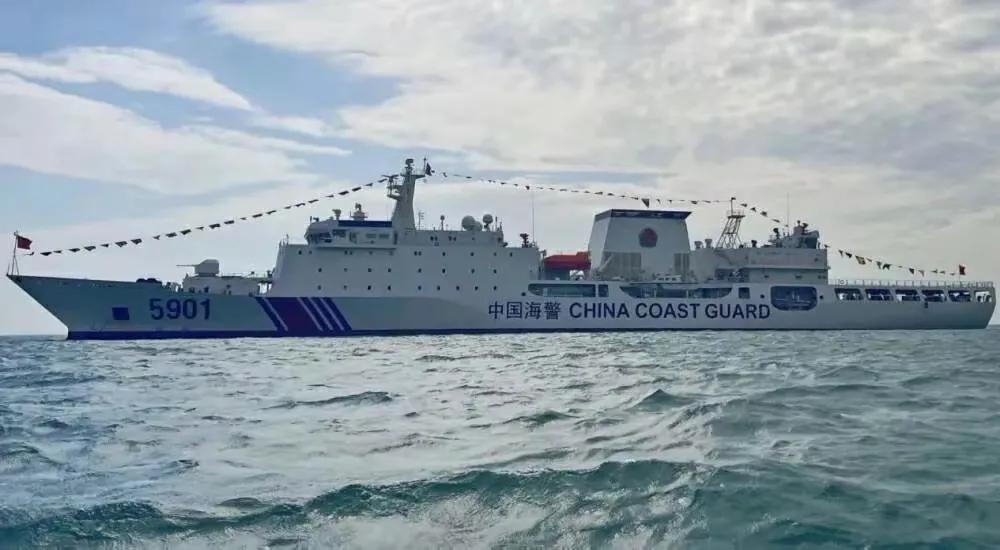 Coast Guard ship 5901 appeared on the Ren'ai Reef of the Nansha Islands ...