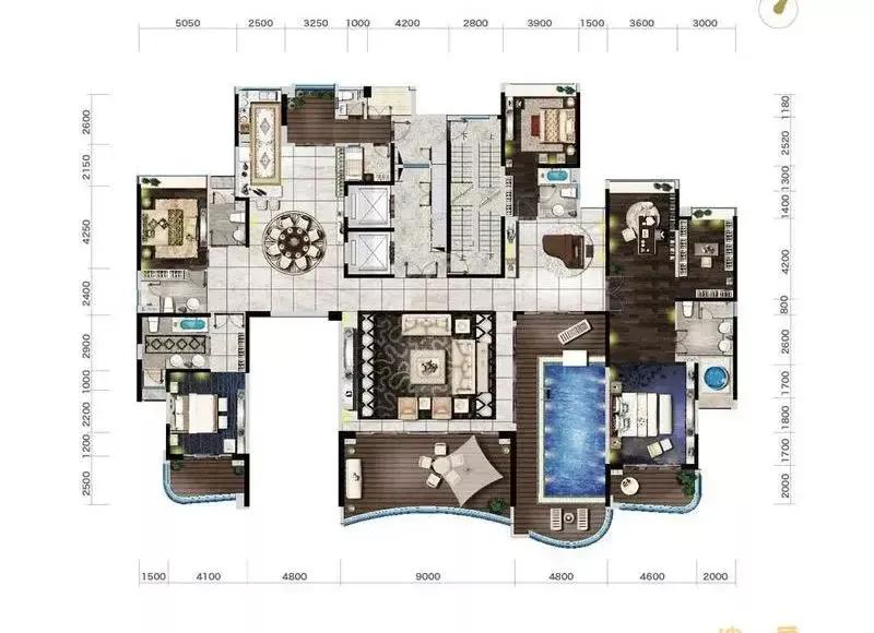 A luxurious large apartment of 480 square meters, of course a swimming ...