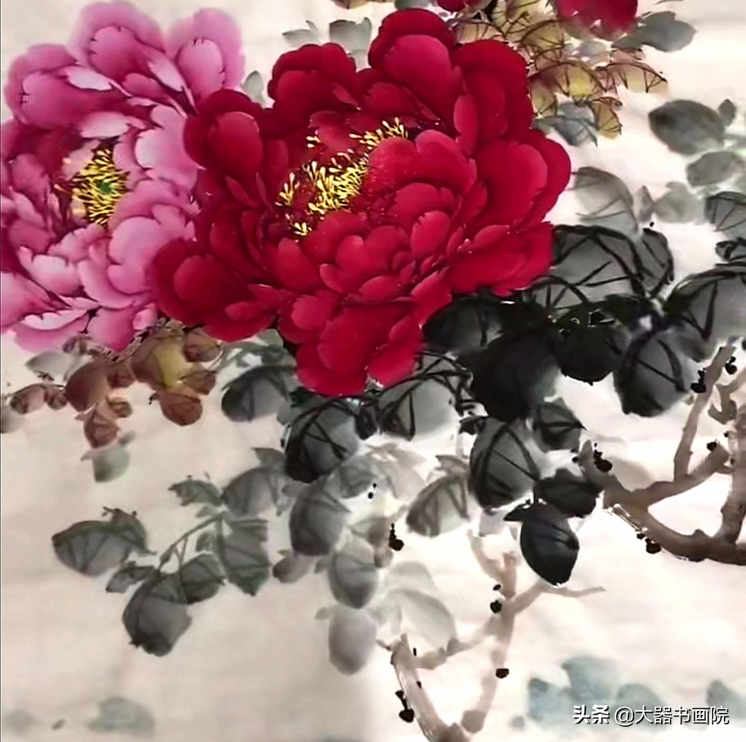 The three-dimensional drawing skills of Chinese painting peony are ...