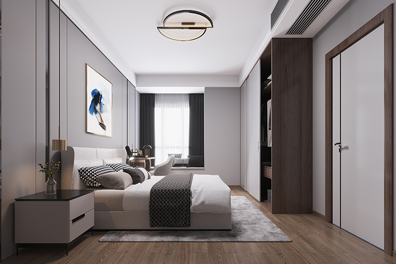 The 128-square-meter modern-style four-bedroom apartment is flamboyant ...
