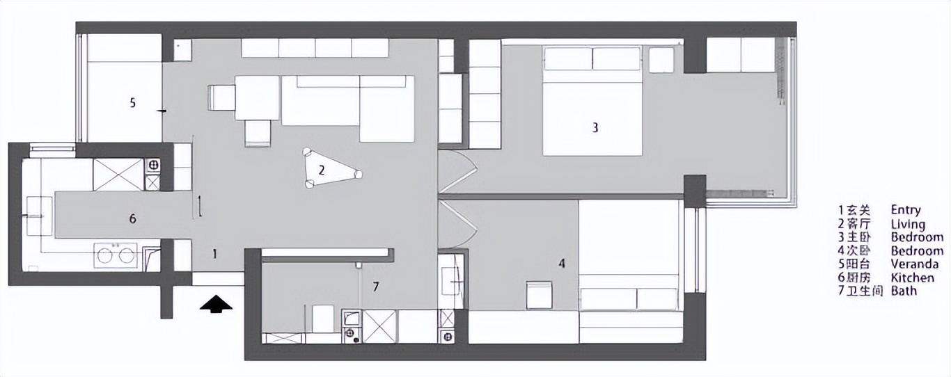 The designer's husband and wife's 64 square meter two-bedroom is ...