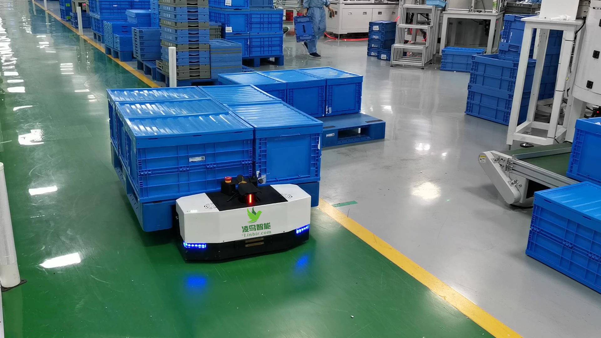 AGV handling robots interact with MES in the vehicle industry, and ...