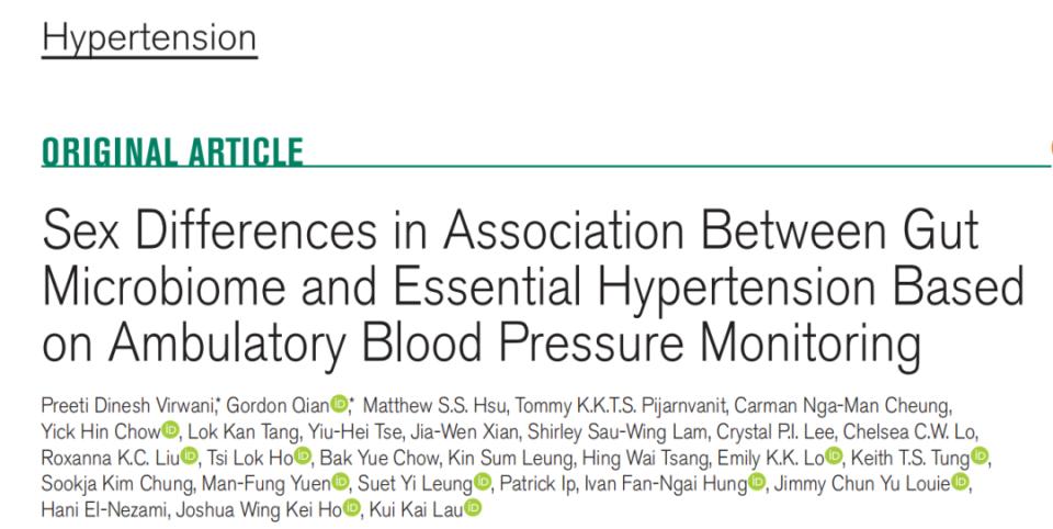 Hypertension There Are Sex Differences In The Association Between Gut
