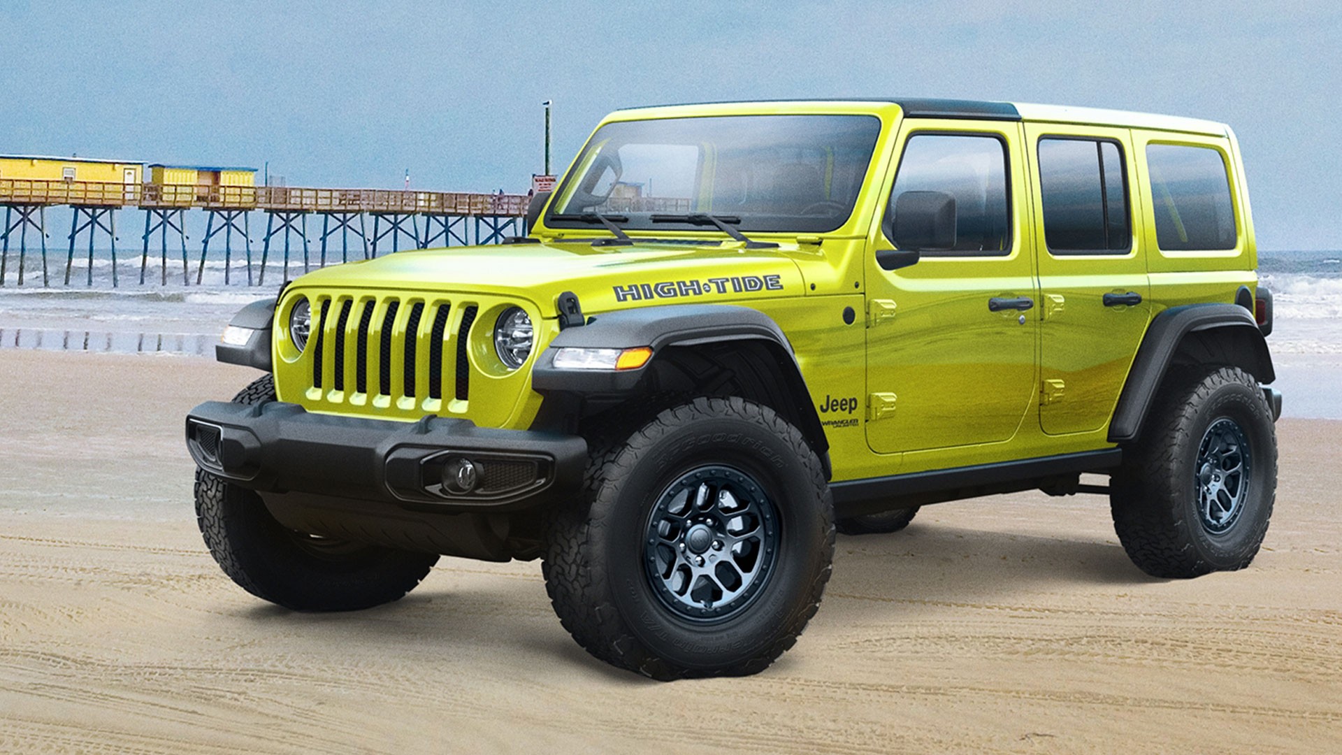 New Yellow Painted Jeep Wrangler High Tide Edition Official Map ...
