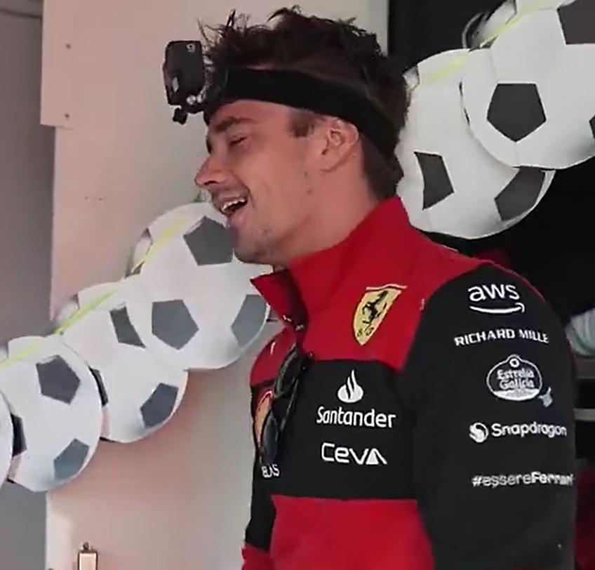 Leclerc celebrates Sainz's birthday: Hiding in the wardrobe for 15 ...