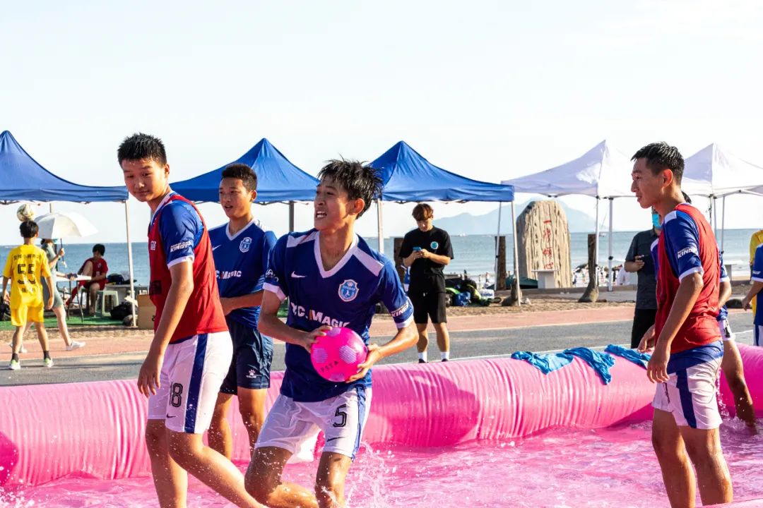 Competing and releasing potential energy water football friendly match ...