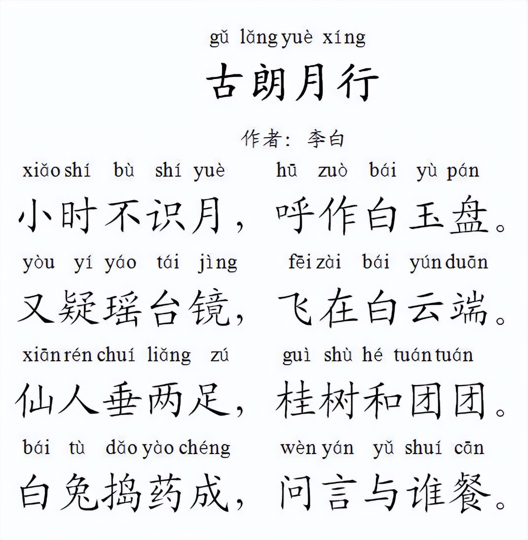 Study Li Bai's "Xia Ke Xing", "Gu Lang Yue Xing", "Xie Tiao Lou ...