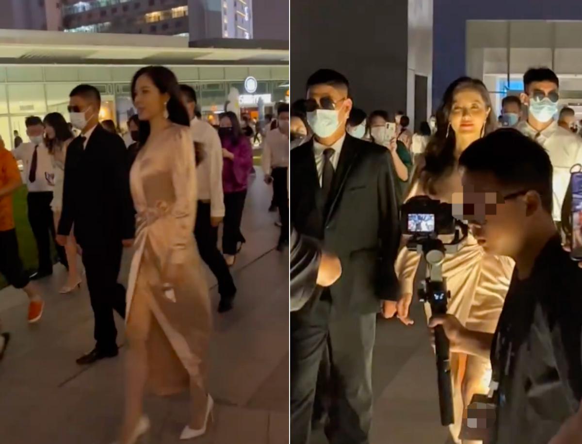 45-year-old Zeng Li appeared in a shopping mall to attract onlookers ...