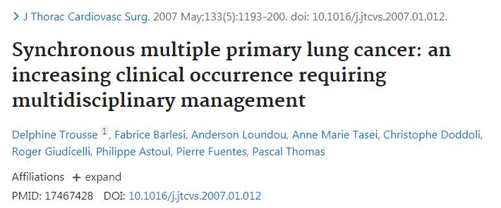 How does Japan treat multiple primary lung cancers that are easily ...