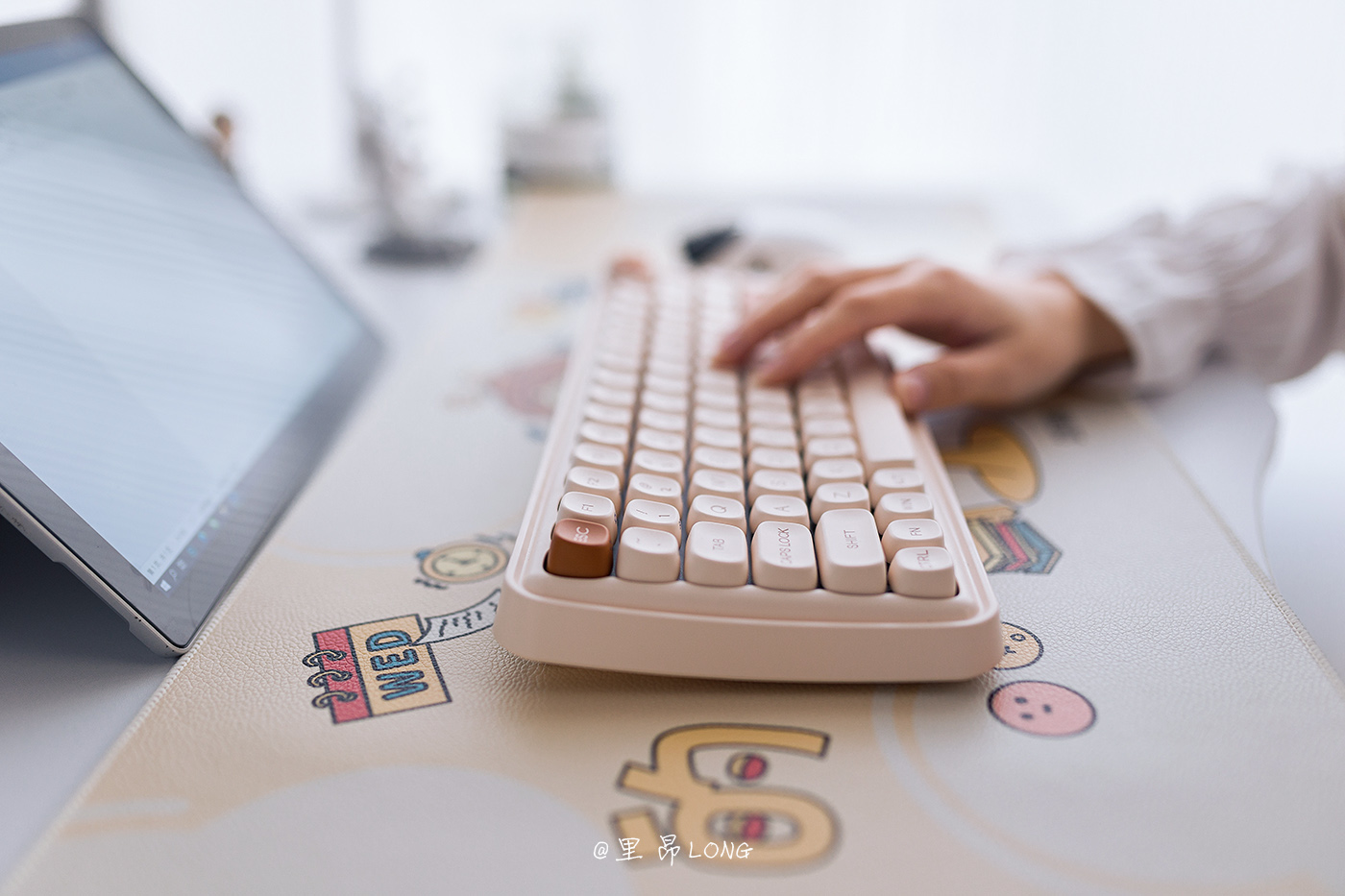 Girls mechanical keyboard, small sugar cube canvas white - iNEWS