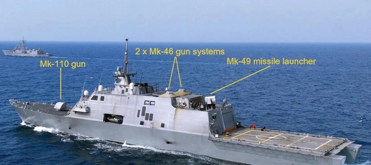 LCS-2 Littoral Combat Ship Independence has a unique appearance design ...