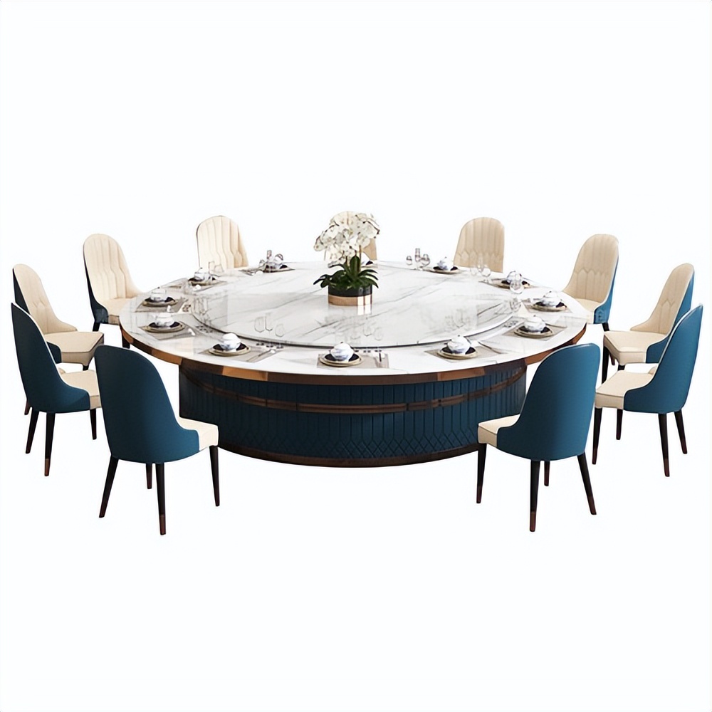 Hotel dining table for 18 to 20 people, marble light luxury electric ...
