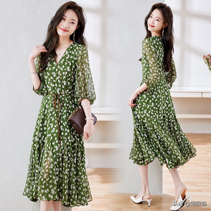 These printed lady dresses are soft and light, elegant and fashionable ...