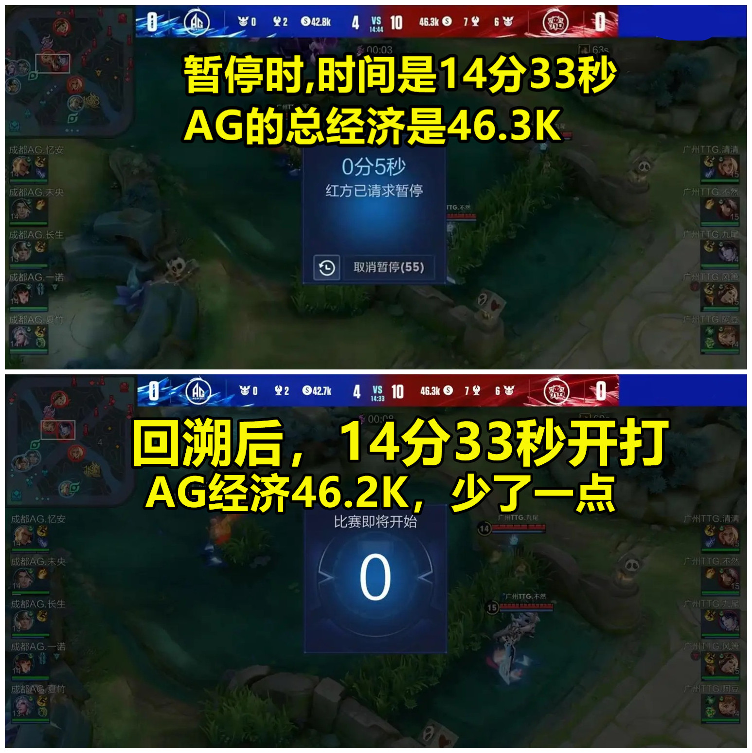 KPL手動回溯完美復刻了嗎？AG少了一點經濟，而時間也差了11秒！ - 資訊咖