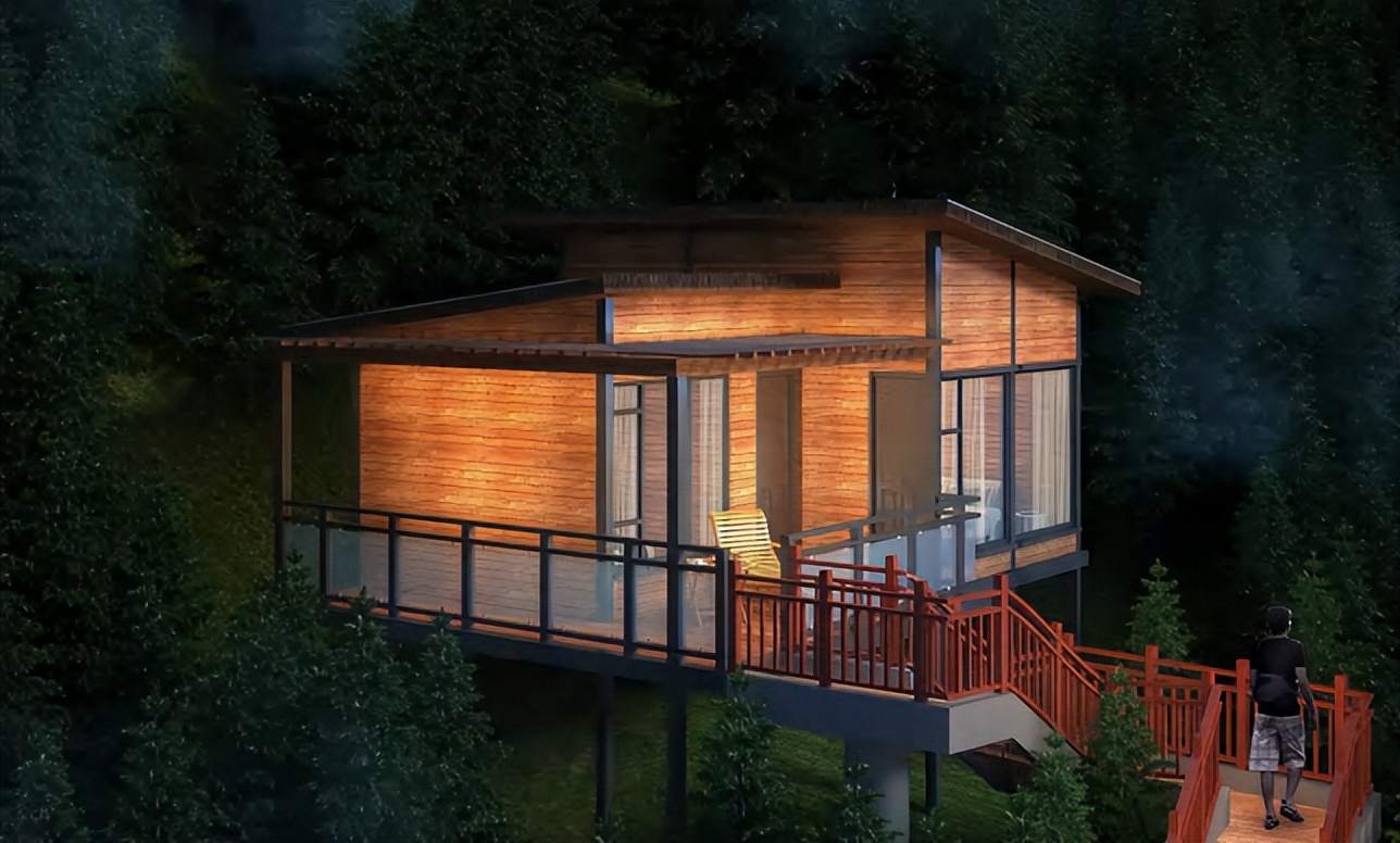 How fragrant is it to build a wooden house as a homestay in the ...