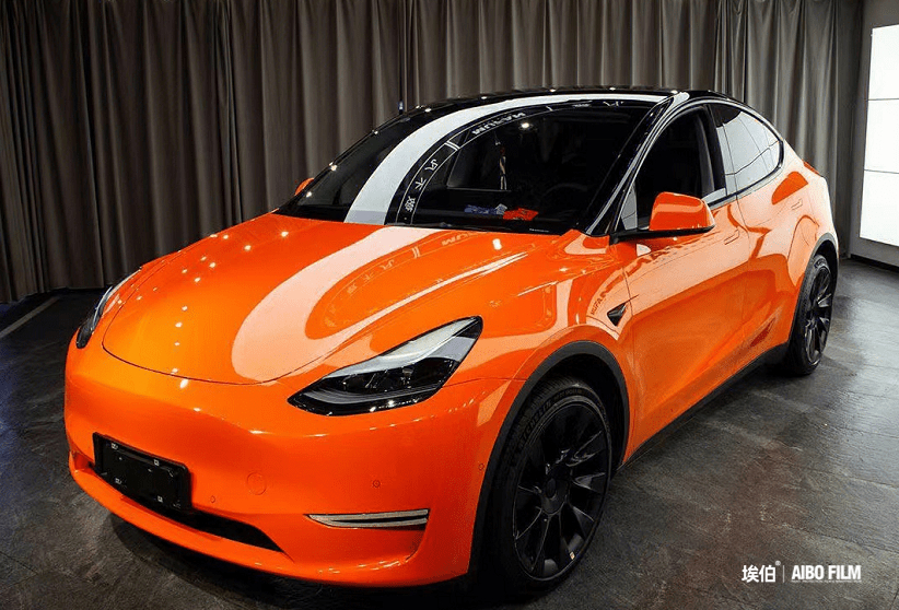 Tesla Eber Color Change Film PET Crystal Flame Orange, a color full of ...