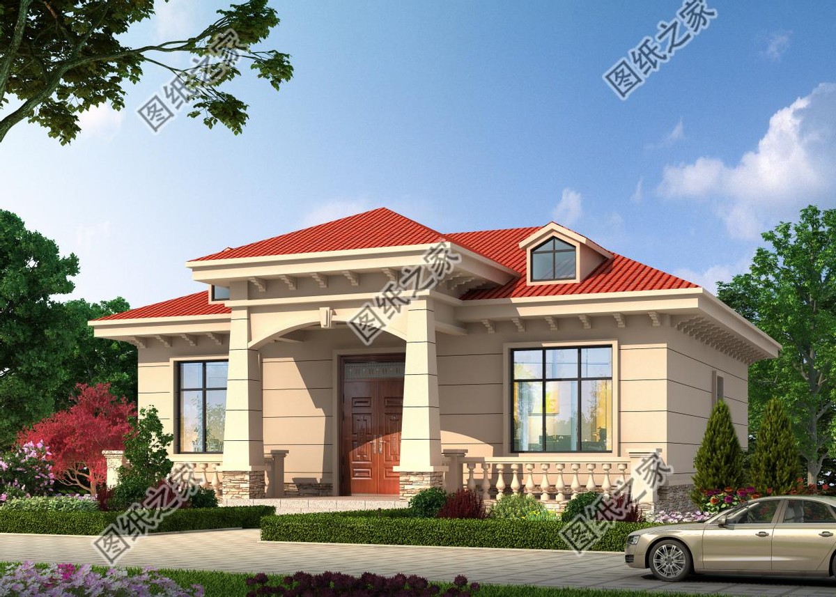 One-story rural villa design, simple rural residential design, really ...