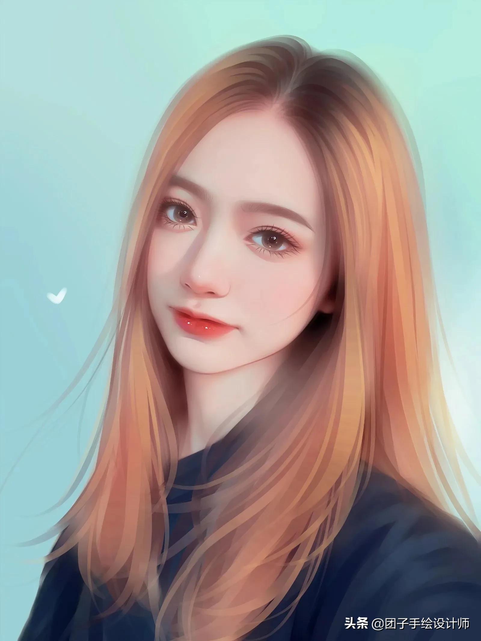 30-40-year-old ladies change their WeChat avatars, hand-painted realistic cartoons are elegant ...