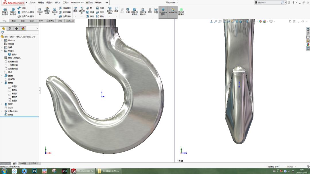 The classic large hook drawn with SolidWorks - iNEWS