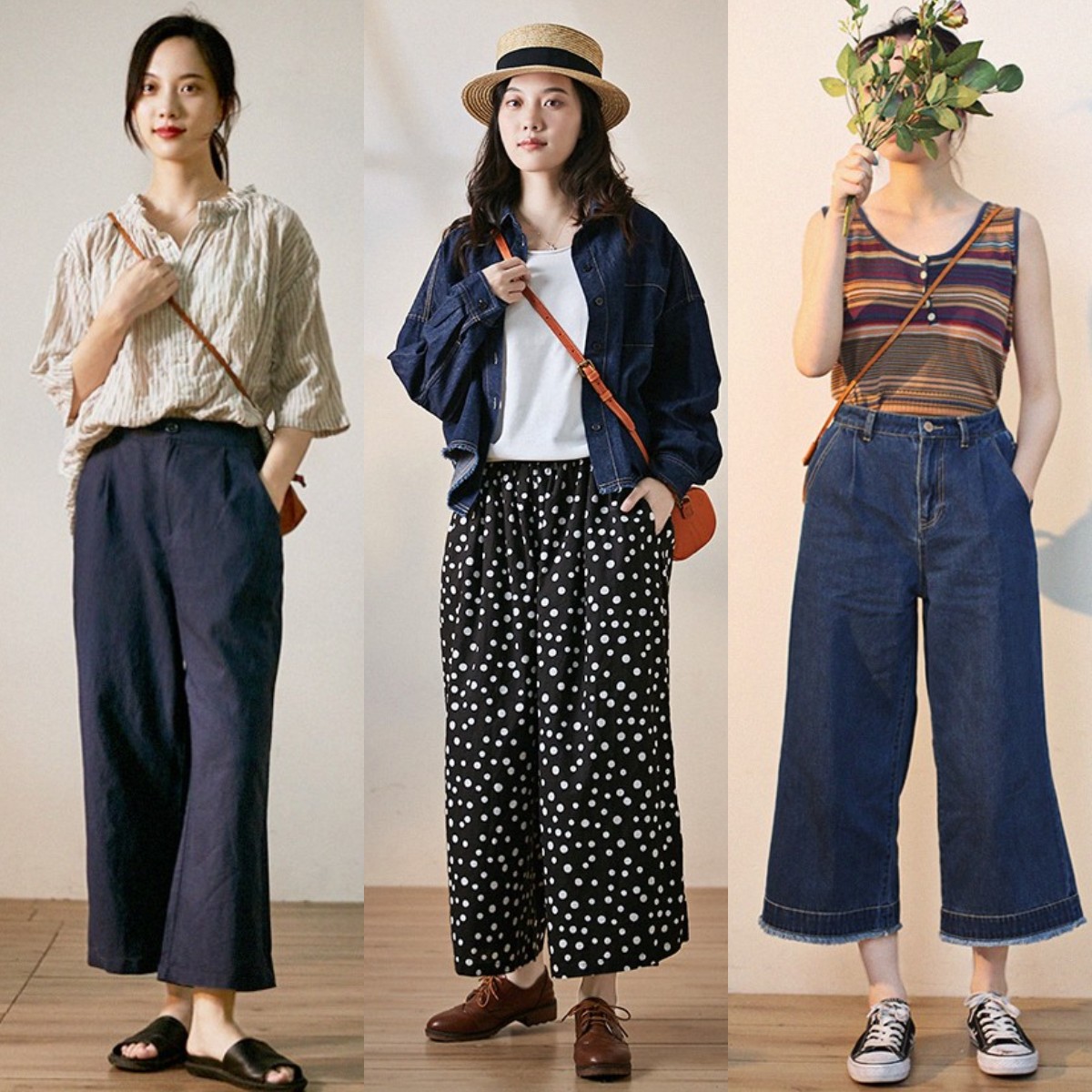 Beginning of autumn, a more fashionable way to open wide-leg pants ...