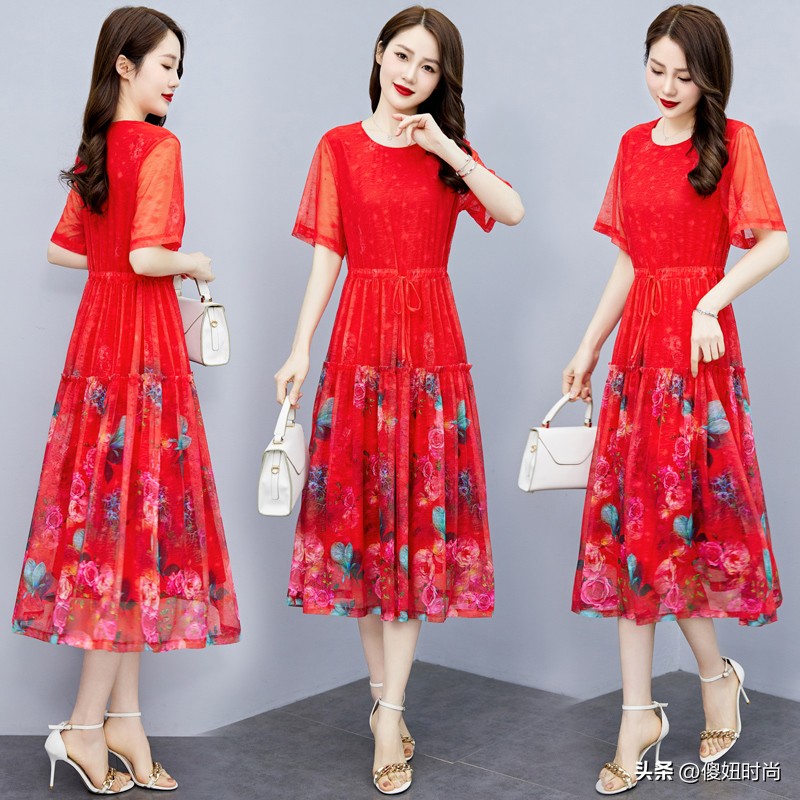 Fashion waist slim dress, slim fit, elegant and lazy style - iMedia