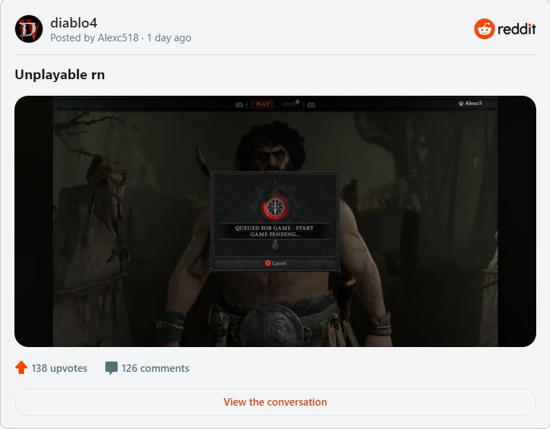 Due to too many people, "Diablo 4" "300008" failed to log in and queued ...