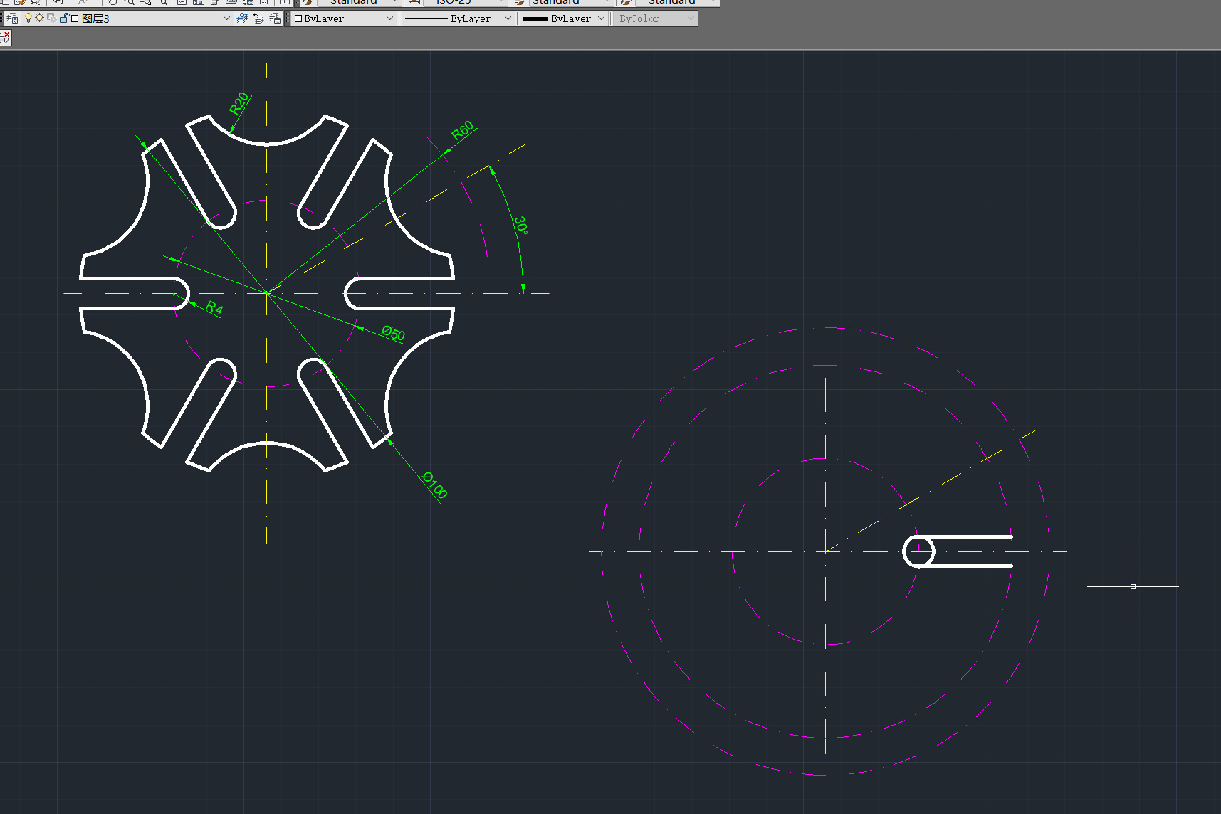 CAD practice drawing 11 gear plate - iMedia